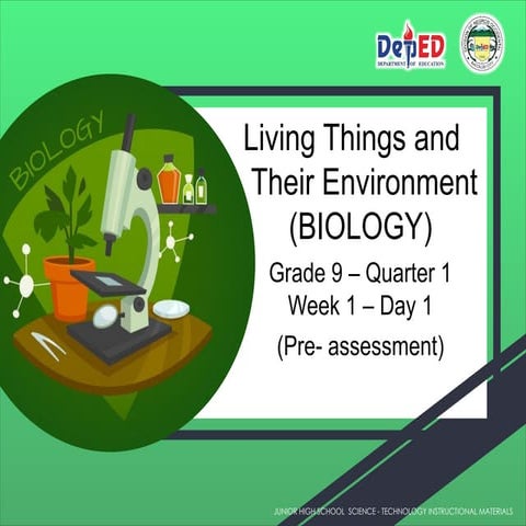 Grade 9 Pre- assessment activity Quarter 1 Week 1 | PPTX