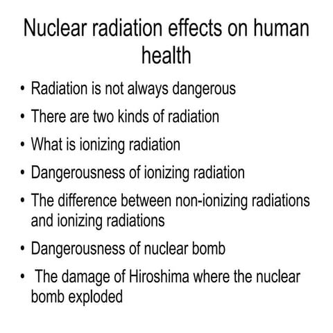 The radiation effects to health | PDF
