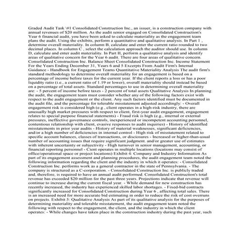 Graded Audit Task -#1 Consolidated Construction Inc-- an issuer- is a.docx