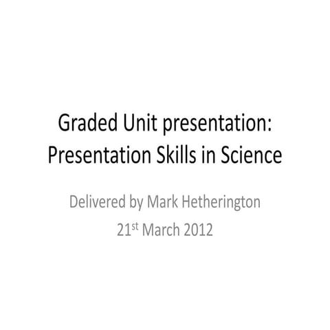 Graded unit exemplar presentation | PPTX