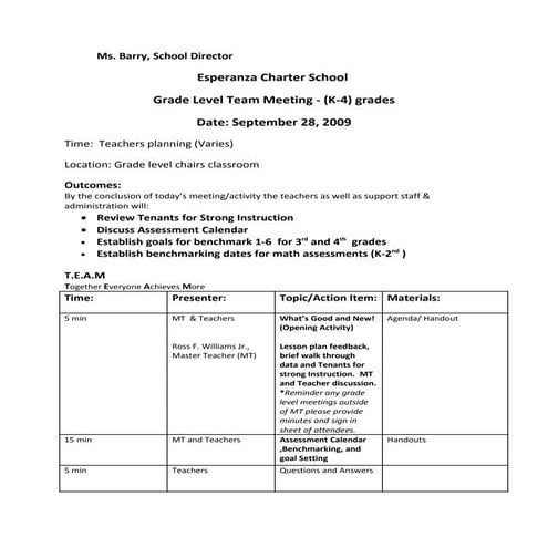 Grade level team mtg sept 28 | PDF