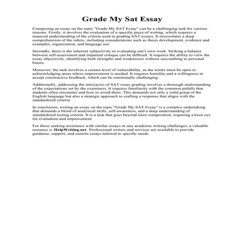 Grade My Sat Essay | PDF
