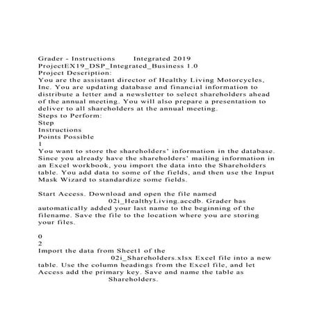 Grader - InstructionsIntegrated 2019 ProjectEX19_DSP_Integrat.docx