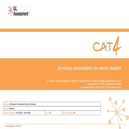 A comprehensive guide to interpreting your CAT4 data | PDF