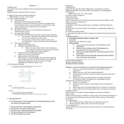 Detailed Lesson Plan in Grade V and VI By:Florabella P. Panal | DOCX