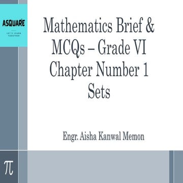 Math Grade VI Chapter 1 Sets | PST, JEST Preparation | Summary | MCQs ...