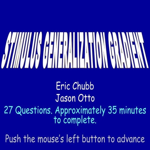 Stimulus Generalization | PPS