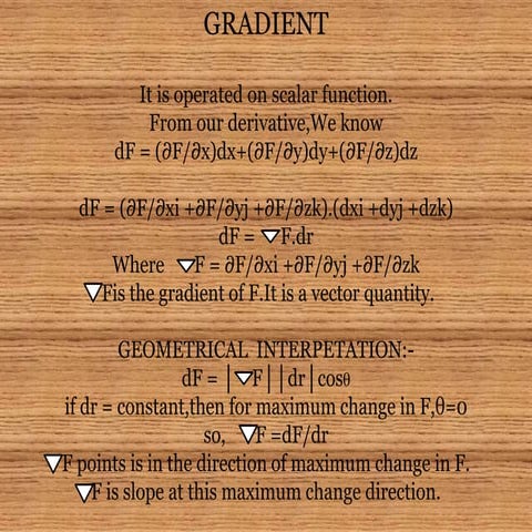 Gradient divergence curl | PPTX | Physics | Science