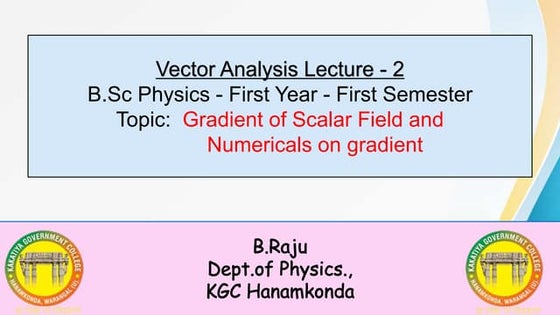 Gradient Divergence And Curl Of Function Ppt 7941