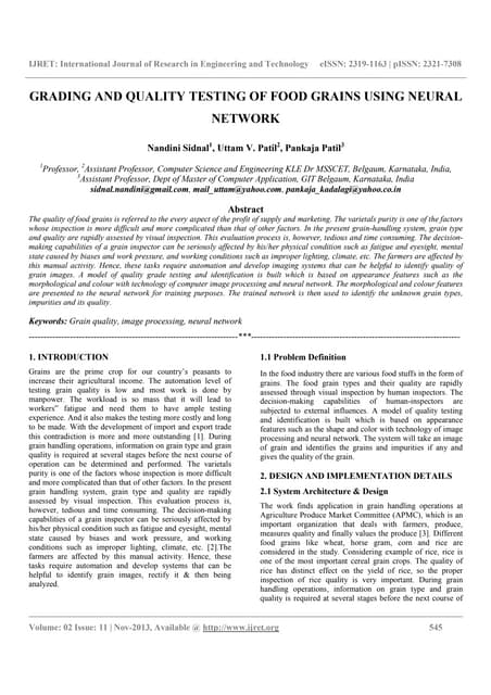 Quality Analysis and Classification of Rice Grains using Image Processing Techniques | PDF ...