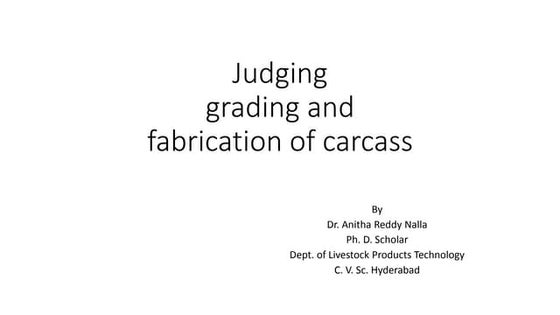 Carcass evaluation,grading and cuts | PDF