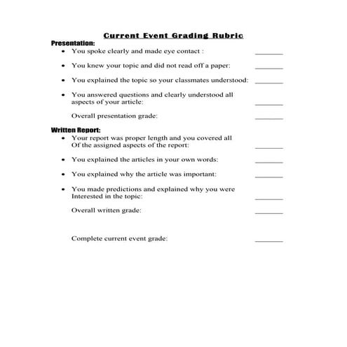 Grading Rubric | PDF