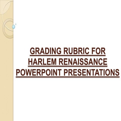 Grading Rubric For Harlem Renaissance Powerpoint Presentations | PPTX