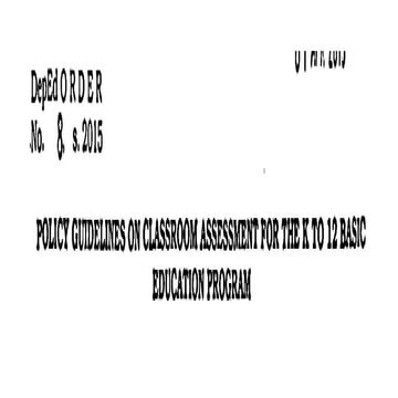 Kto12 BEC Grading System Orientation at School | PPTX