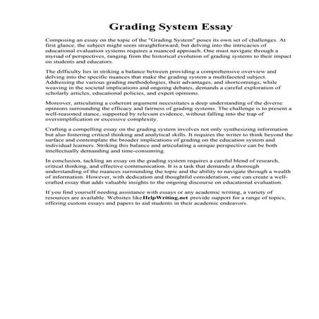 Grading System Essay | PDF