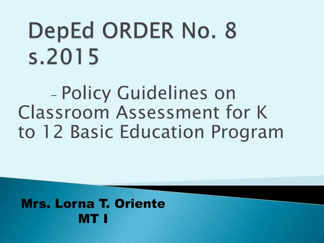 Deped-Order-No.08s.2015_A department order | PPT