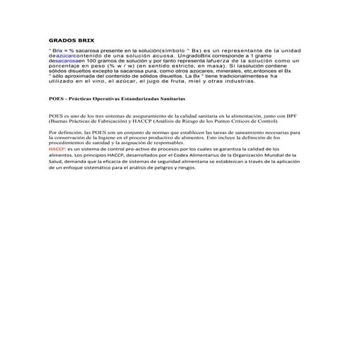 Grados brix | DOCX