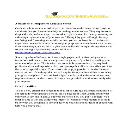 Grad School Statement of Purpose | PDF