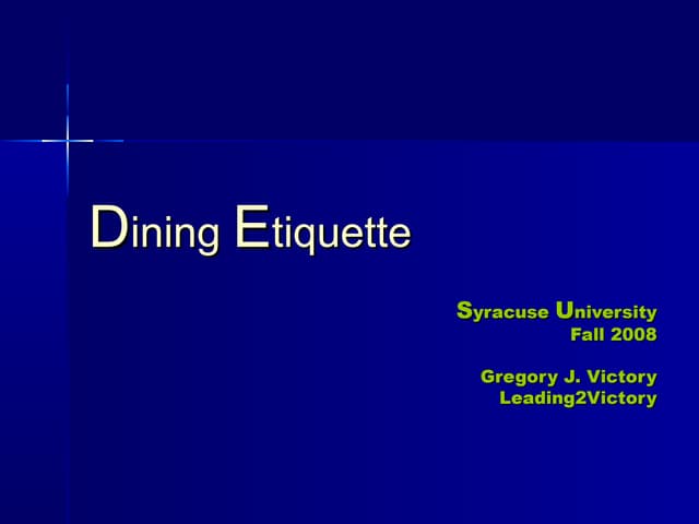 Dining etiquette-ppt | PPTX
