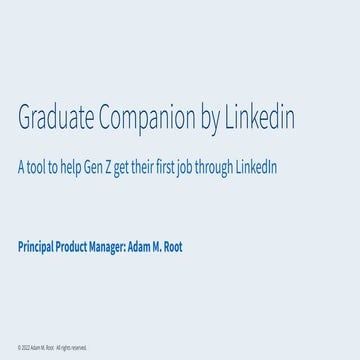 Graduate Companion for Linkedin Product Vision | PDF