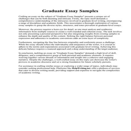 Graduate Essay Samples.pdf | Business Accounting & Finance | Business