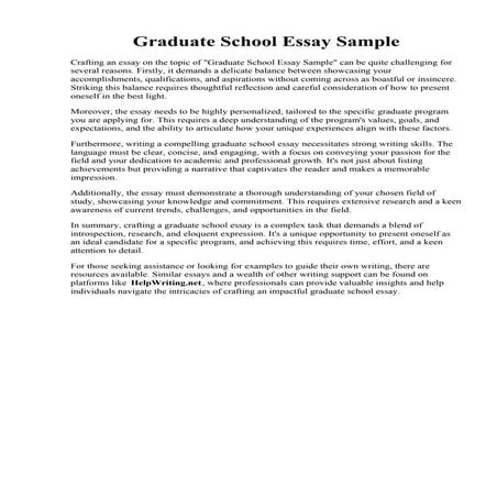 Graduate School Essay Sample. 001 High School Graduation Essay Example ...