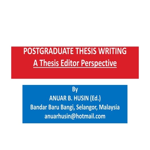 Graduate Thesis Writing Workshop: Framework Alignment Approach | PPTX