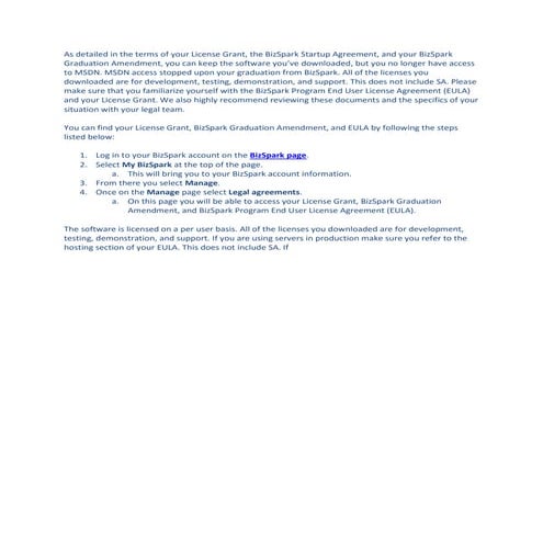 BizSpark Graduation Process | PDF