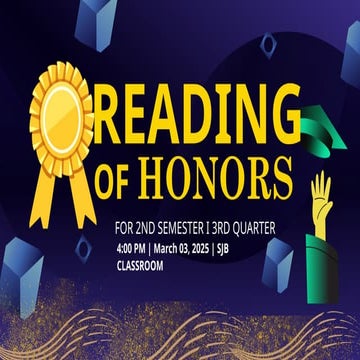 Graduation Convocation Ceremony Presentation in Dark Blue Yellow ...