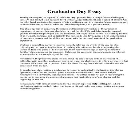 Graduation Day Essay.pdf | Graduation | Personal Celebrations & Life Events