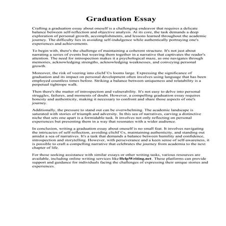 Graduation Essay. 001 High School Graduation Essay Example High20school ...