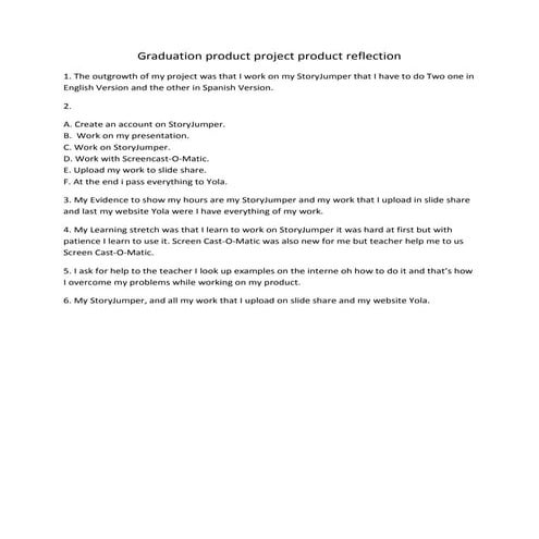 Graduation product project product reflection | DOCX | Video Production ...