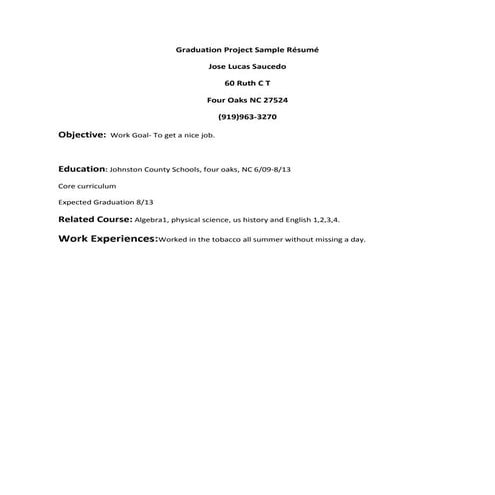 Graduation project sample résumé.docx jose | DOCX