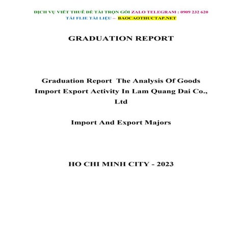Graduation Report Graduation Report The Analysis Of Goods Import Export ...
