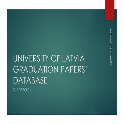 Database of the University of Latvia graduation papers | PDF
