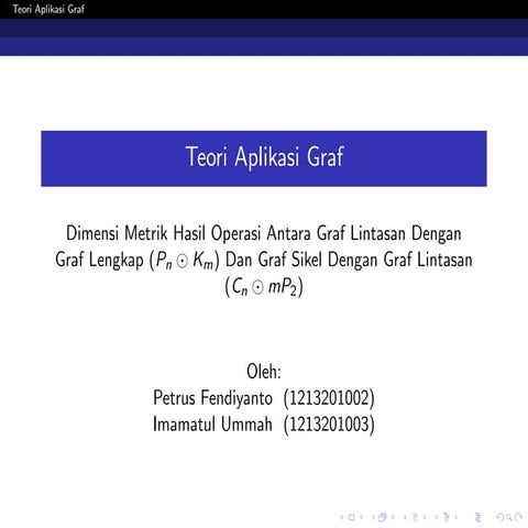 Dimensi Metrik Graf Lintasan dan Graf Lengkap | PDF