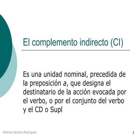 El complemento indirecto | PPT