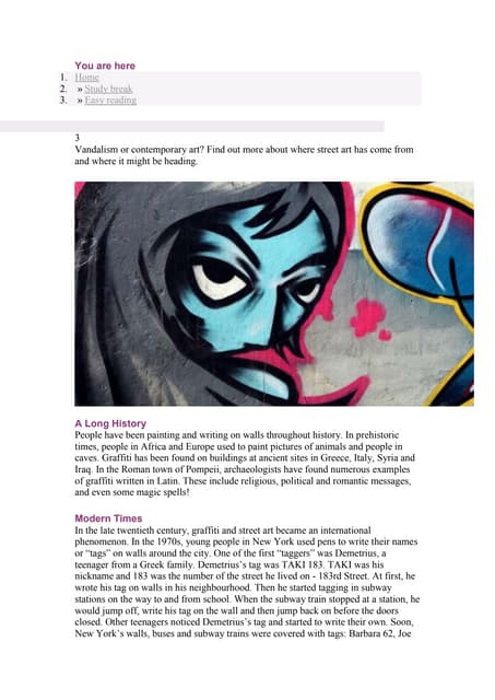 Pros and cons of graffiti and street art | PPTX