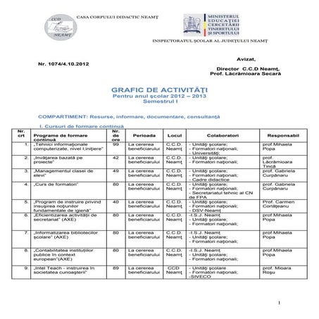 Grafic activitati sem_i_2012-2013_v2 | PDF