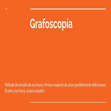 Conocimientos básicos en la Grafoscopia y su ciencia | PDF