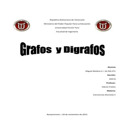 Grafos y digrafos miguel medina | PDF