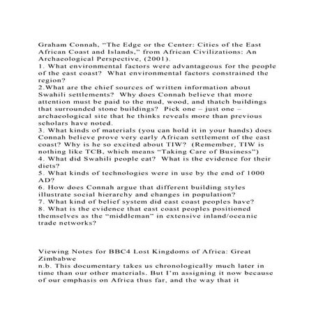 Graham Connah, The Edge or the Center Cities of the East African.docx