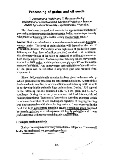 Particle size reduction procedures in feed and fodder processing | PDF