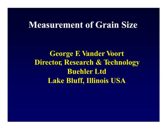 Grain size measurement according to astm standards | PPTX