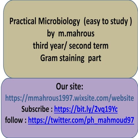 practical microbiology Gram staining | PDF