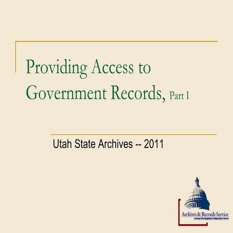 Providing Access to Government Records 2011 | PDF