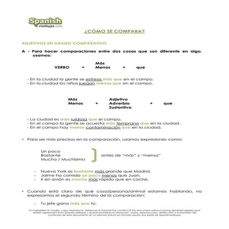 How do we compare things in Spanish? | PDF