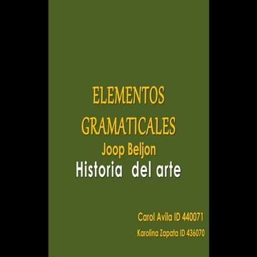 Gramática Del Arte J J Beljon Pptx