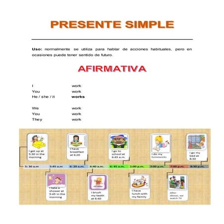 Gramatica presente simple | DOCX