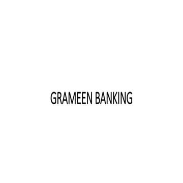 Grameen banking | PPT